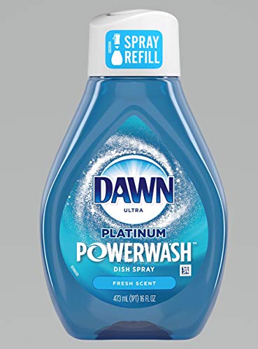 Dawn Platinum Powerwash Dish Spray Fresh Scent Refill - Multi 3 Pack & Cascade Platinum Dishwasher Pods, ActionPacs Dishwasher Detergent, Lemon, 62 Count