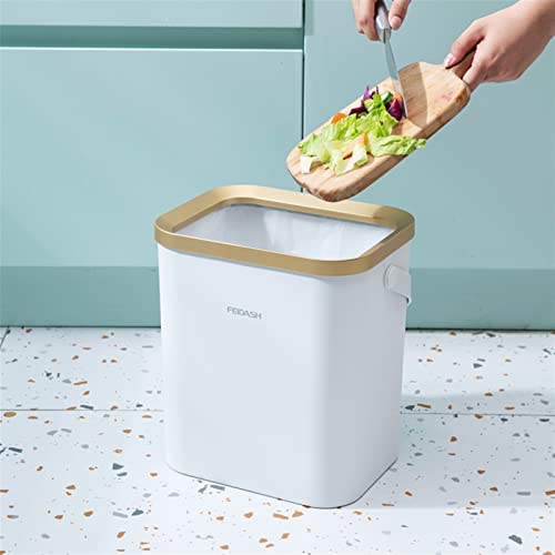 CANMNT Trash Can Light Luxury Trash Can with Handle Simple Square Without Cover Trash Can Study Office Paper Basket Waste Bin Trash Can Wastebasket