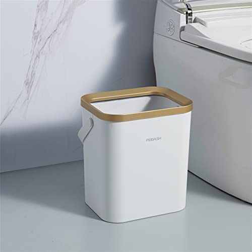 CANMNT Trash Can Light Luxury Trash Can with Handle Simple Square Without Cover Trash Can Study Office Paper Basket Waste Bin Trash Can Wastebasket