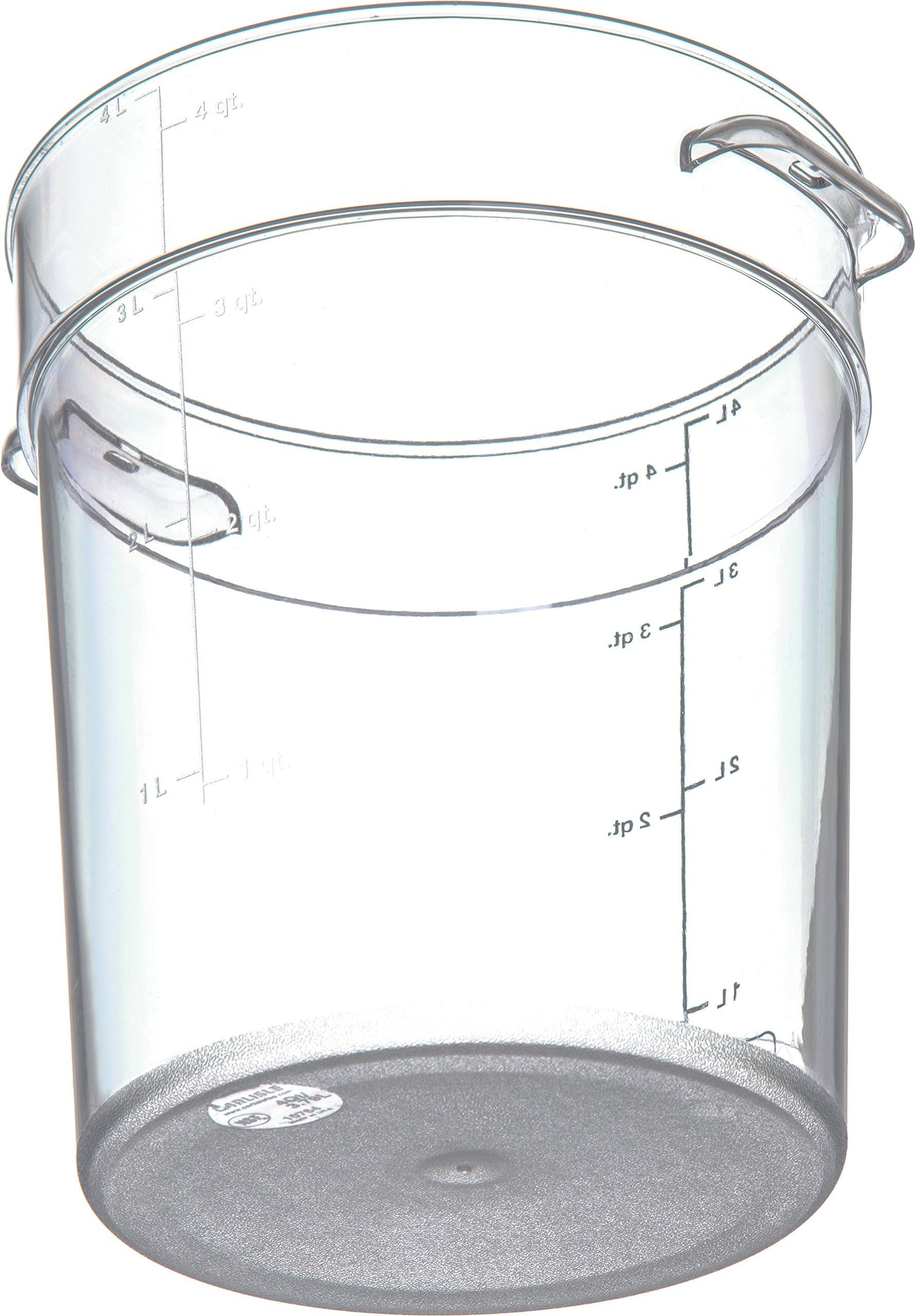Carlisle FoodService Products Storplus Round Food Storage Container with Stackable Design for Catering, Buffets, Restaurants, Polycarbonate (Pc), 4 Quart, Clear, (Pack of 12)