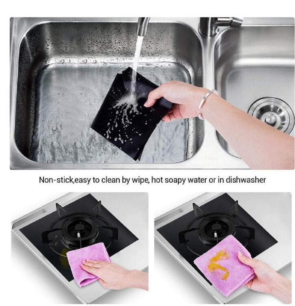 liboyixi Stove Burner Covers 8 Pack Reusable Gas Range Cuttable,Easy to CleanProtectors,Non-stick Stovetop Burner Liner Cover-Size 10.6"x 10.6"-Double Thickness 0.2mm,BPA Free, Heat-resistant。