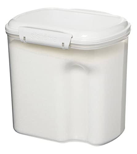Sistema Flour and Sugar Storage Containers for Pantry with Lids and Measuring Cup, Dishwasher Safe, 10.2-Cup, White