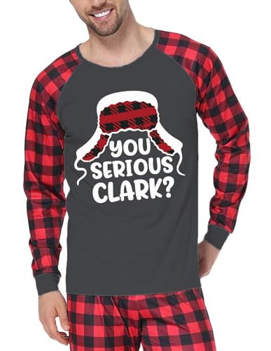 Merry Christmas Gnome Shirt for Men Long Sleeve Buffalo Plaid Graphic Christmas Pajamas Holiday Top T-Shirt P5 XL
