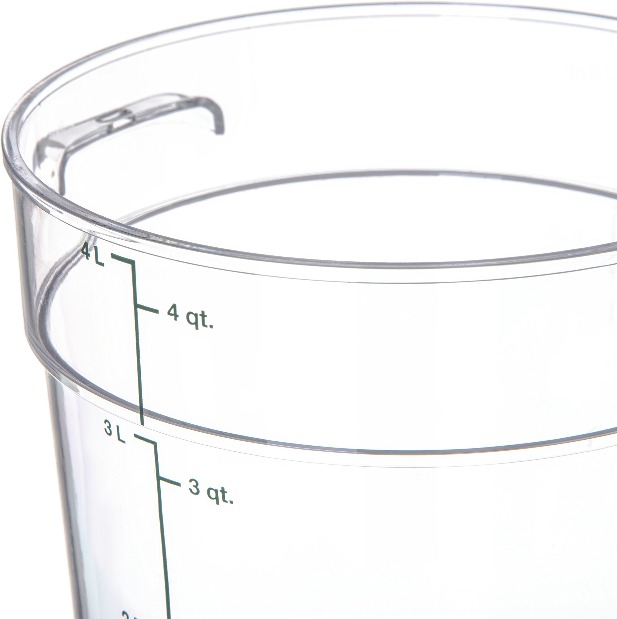 Carlisle FoodService Products Storplus Round Food Storage Container with Stackable Design for Catering, Buffets, Restaurants, Polycarbonate (Pc), 4 Quart, Clear, (Pack of 12)