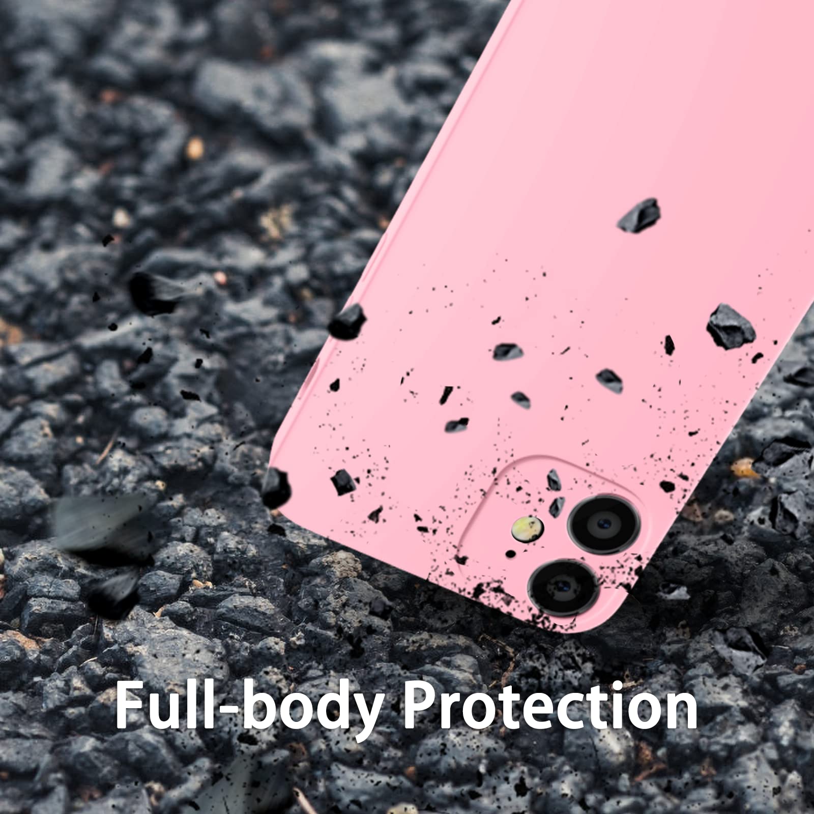 ANDATE Compatible with iPhone 12 Mini Case Silicone Pink, Soft Liquid Silicone Rubber Case Full-Body Protective Case Cover for iPhone 12mini- 5.4 Inch