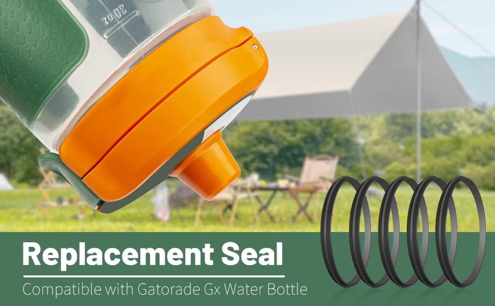 5Pcs Silicone Replacement Sealing Gasket Compatible with Gatorade GX Bottle, Replacement Sealing Gasket Compatible with Gatorade GX Water Bottle