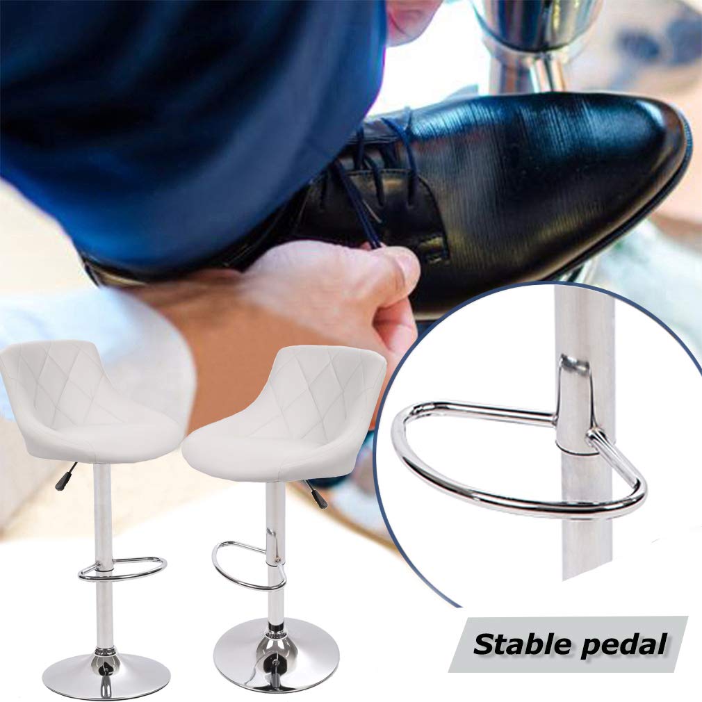 BestOffice Counter Height Bar Stools Set of 2 Swivel Stool Barstools Height Adjustable Bar Chairs with Back PU Leather Swivel Bar Stool Kitchen Counter Stools Dining Chairs