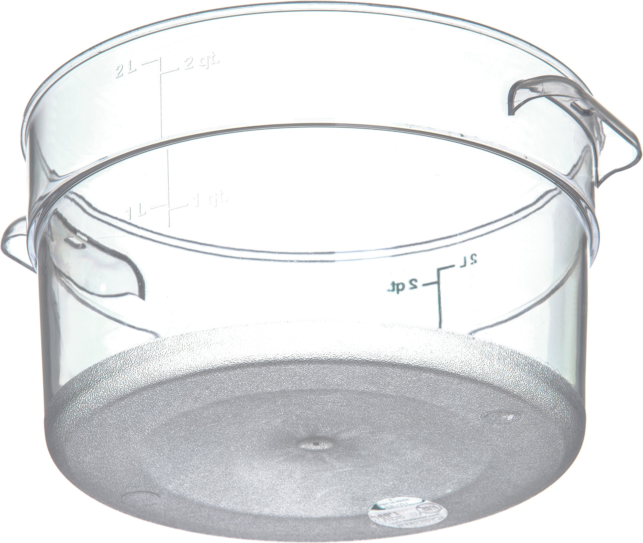 Carlisle FoodService Products Storplus Round Food Storage Container with Stackable Design for Catering, Buffets, Restaurants, Polycarbonate (Pc), 2 Quart, Clear, (Pack of 12)