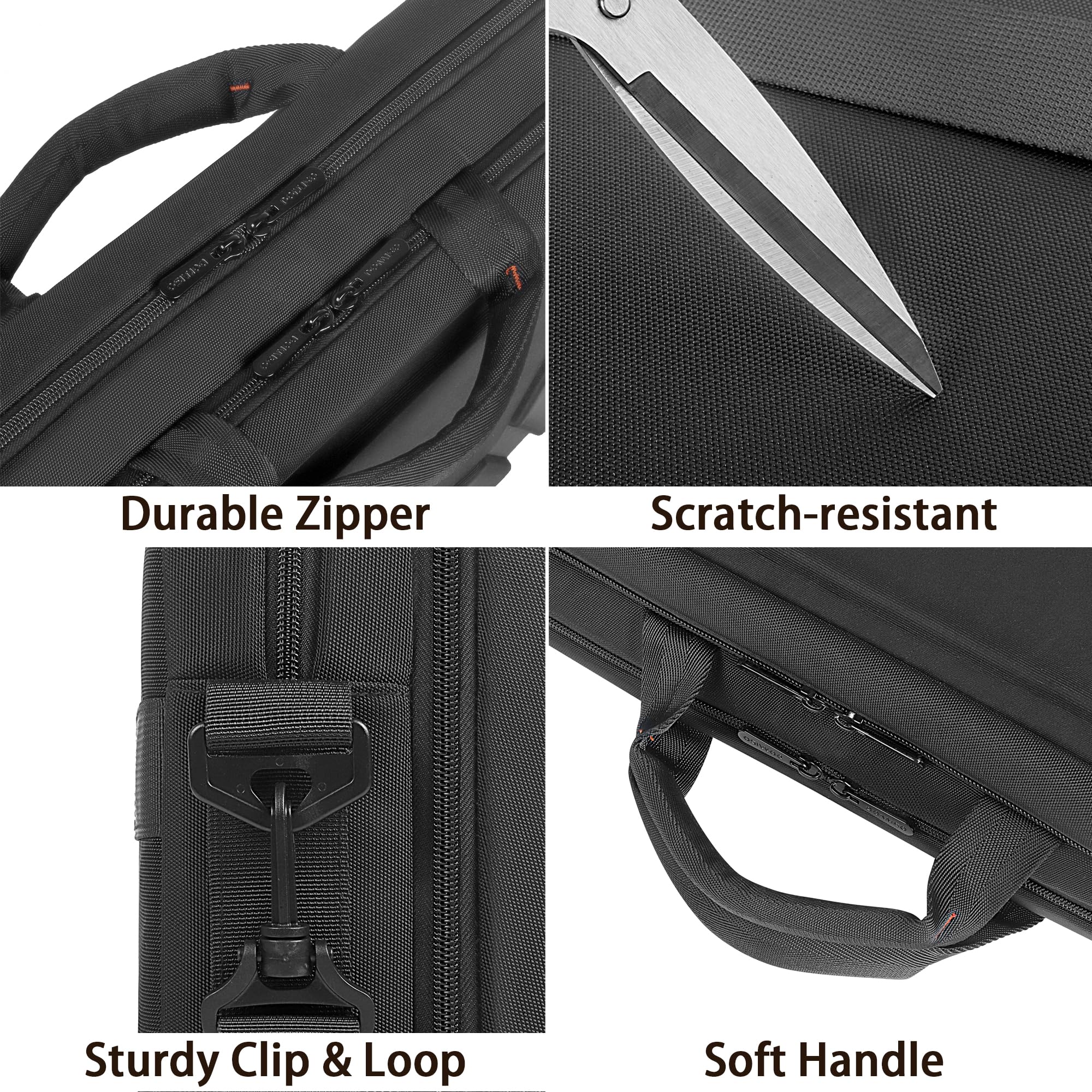 DOMISO 17 Inch Business Laptop Briefcase Water-Repellent Shockproof Protective Messenger Shoulder Bag Travel Bag Compatible with 17"-17.3" Notebooks/Dell/Acer/HP/MSI/ASUS, Black