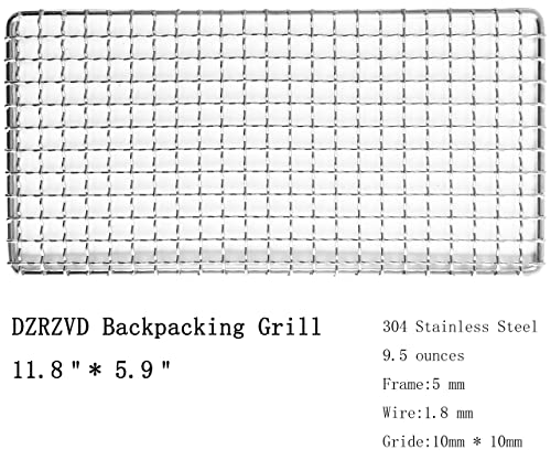 DZRZVD-The Bushcraft Backpacker's Grill Grate - Welded Stainless Steel Mesh (Camping Fire Rated)-5.9"X11.8"
