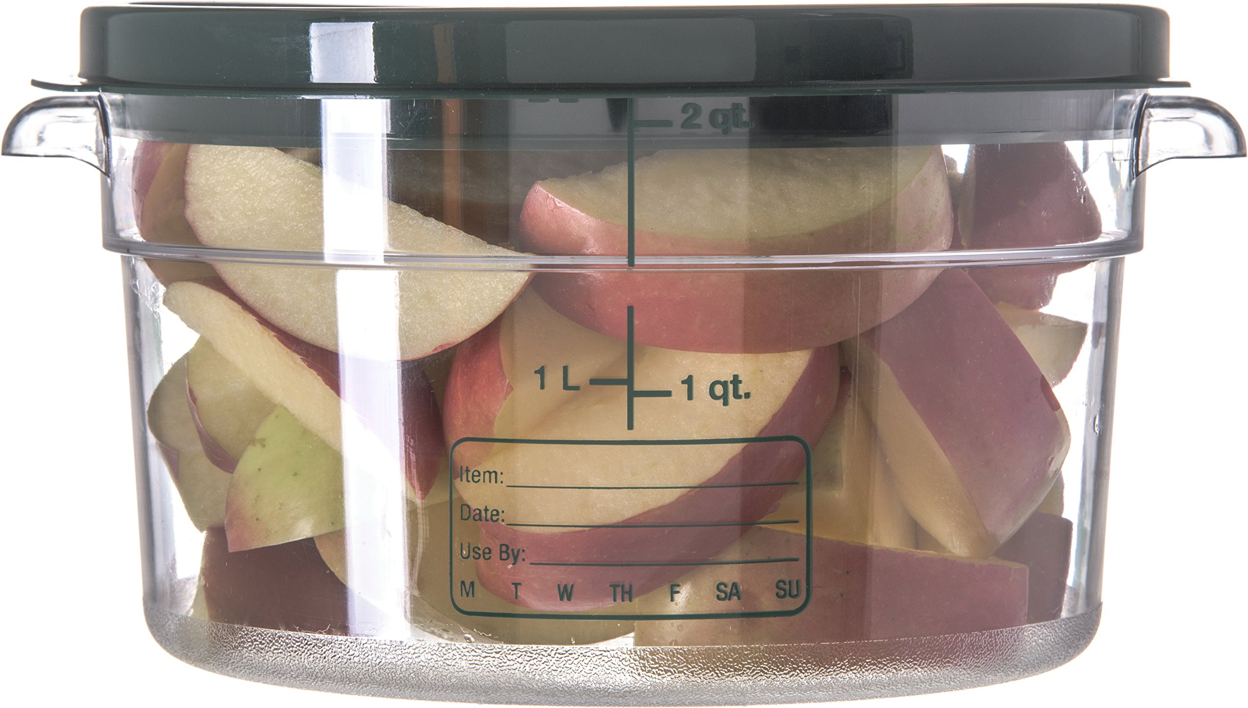 Carlisle FoodService Products Storplus Round Food Storage Container with Stackable Design for Catering, Buffets, Restaurants, Polycarbonate (Pc), 2 Quart, Clear, (Pack of 12)
