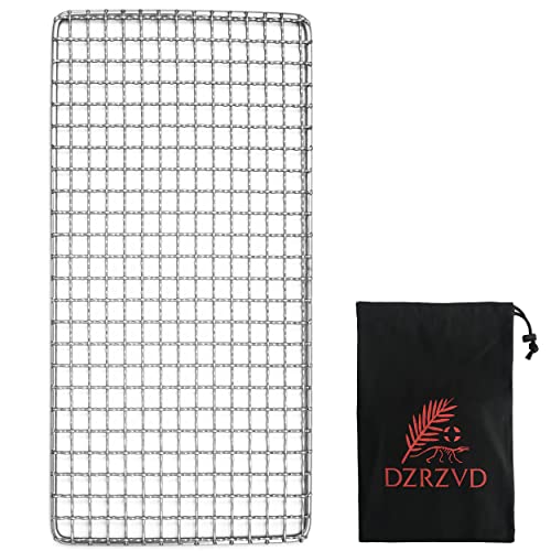 DZRZVD-The Bushcraft Backpacker's Grill Grate - Welded Stainless Steel Mesh (Camping Fire Rated)-5.9"X11.8"