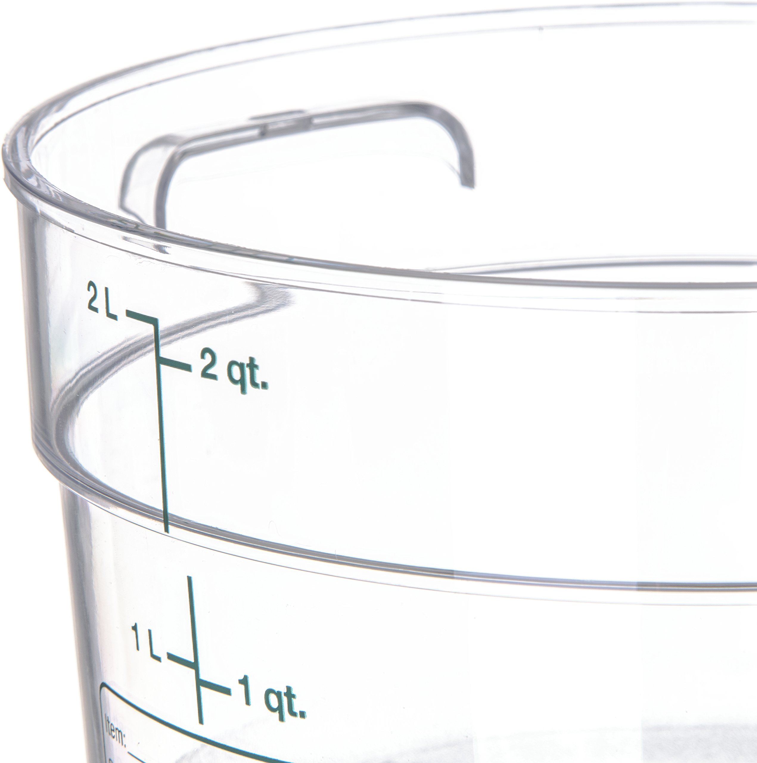 Carlisle FoodService Products Storplus Round Food Storage Container with Stackable Design for Catering, Buffets, Restaurants, Polycarbonate (Pc), 2 Quart, Clear, (Pack of 12)