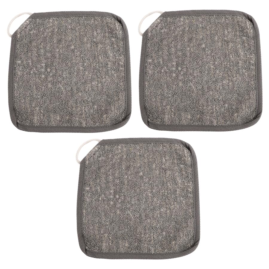 Framendino, 3 Pack Dual-Textured Exfoliating Washcloth with Soft and Scrubbing Side Body Exfoliation Wash Clothes for Bath Shower