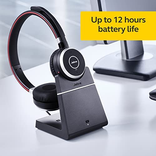 Jabra Evolve2 65 MS Wireless Headset with Link380a, Mono, Black β Wireless Bluetooth Headset for Calls and Music, 37 Hours of Battery Life, Passive Noise Cancelling Headphones