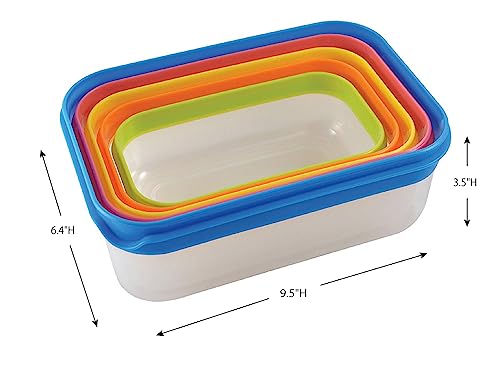 Stor-All Solutions Rectangular 10 Piece Food Storage Containers with Lids Airtight (5 Containers & 5 Lids) Plastic Meal Prep Container for Pantry Organization BPA-Free Leak-Proof Microwave Safe