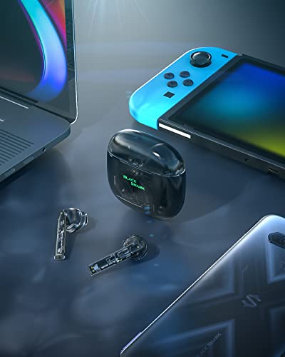 Black Shark Bluetooth Earbuds with 2 Mics Call Noise Canceling, Wireless Earbuds with 24H Playtime for Sport and Work, One-Step Pairing & Smart Touch Control, IPX5 Waterproof, in-Ear Stereo