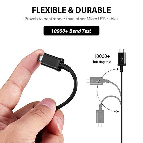 Short MicroUSB Cable Compatible with Your Gionee Pioneer P5 Mini with High Speed Charging. (1Black,20cm,8in)