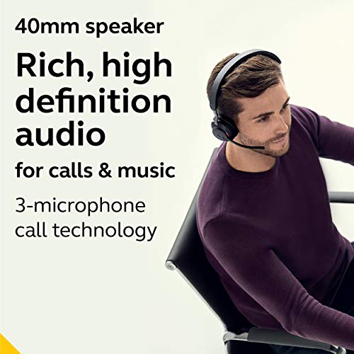 Jabra Evolve2 65 MS Wireless Headset with Link380a, Mono, Black β Wireless Bluetooth Headset for Calls and Music, 37 Hours of Battery Life, Passive Noise Cancelling Headphones