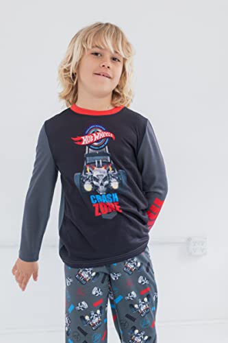 Hot Wheels Big Boys Pajama Shirt and Pants Sleep Set Black / Gray 10-12