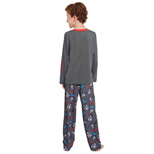 Hot Wheels Big Boys Pajama Shirt and Pants Sleep Set Black / Gray 10-12