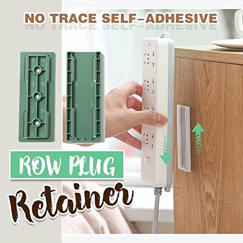4 Pcs wcjjgm Adhesive Punch-Free Socket Holder, Self-Adhesive Desktop Socket Fixer,Wall Mount Home Power Strip fixator, Desktop Mobile Plug-in Socket Fixer Bracket Stand