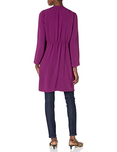 NINE WEST Women's Soft Crepe Duster, Wild Plum, L