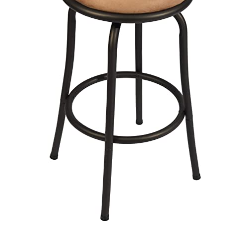 HOTATA Bar Stools Set of 2, 29" Industrial Counter Height Bar Chairs with Metal Back, Fabric Seat, Footrest, Sturdy Steel Frame, Swivel barstools for Bar, Dining Room, Kitchen, Party, Easy Assembly