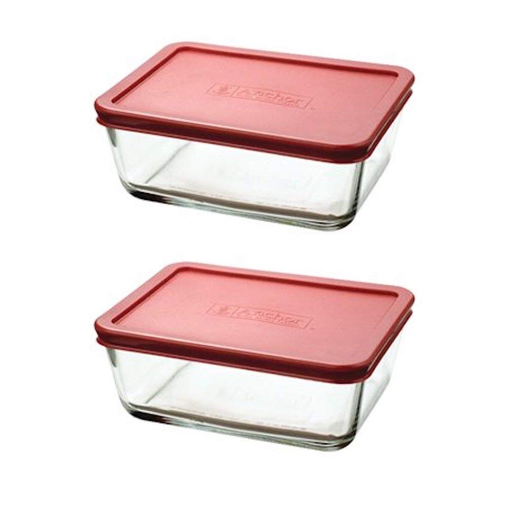 Anchor Hocking Glass 4 3/4 Cup Storage with Lid (Pack of 2)