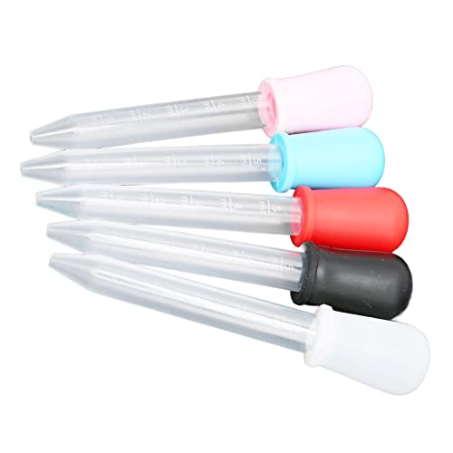 Liquid Transfer Dropper, Food Grade Silicone 5ml Calibrated Washable DIY Liquid Dropper for Crafts Projects