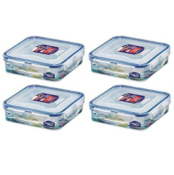 Lock & Lock, No BPA, Water Tight, Sandwich Food Container, 2.5-cup, 20-oz, Pack of 4, HPL822