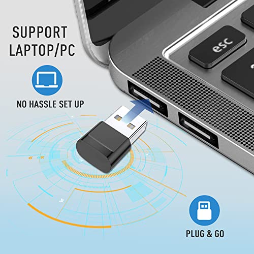 VELKPRO Wireless Headset with Microphone - Noise Canceling Headphones with Mic - On-Ear Earphones with USB Dongle for Office Work, Video Calling, Call Center - 32H Talk Time, Clear Audio Transmission