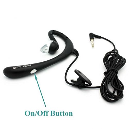 Wired Mono Headset Earphone w Mic Headphone 3.5mm Single Earbud Hands-Free Microphone Over-The-Ear Compatible with TCL 20S, 20 SE, Pro 5G