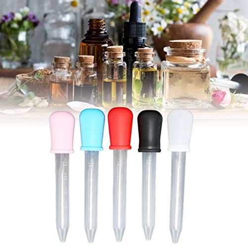 Liquid Transfer Dropper, Food Grade Silicone 5ml Calibrated Washable DIY Liquid Dropper for Crafts Projects
