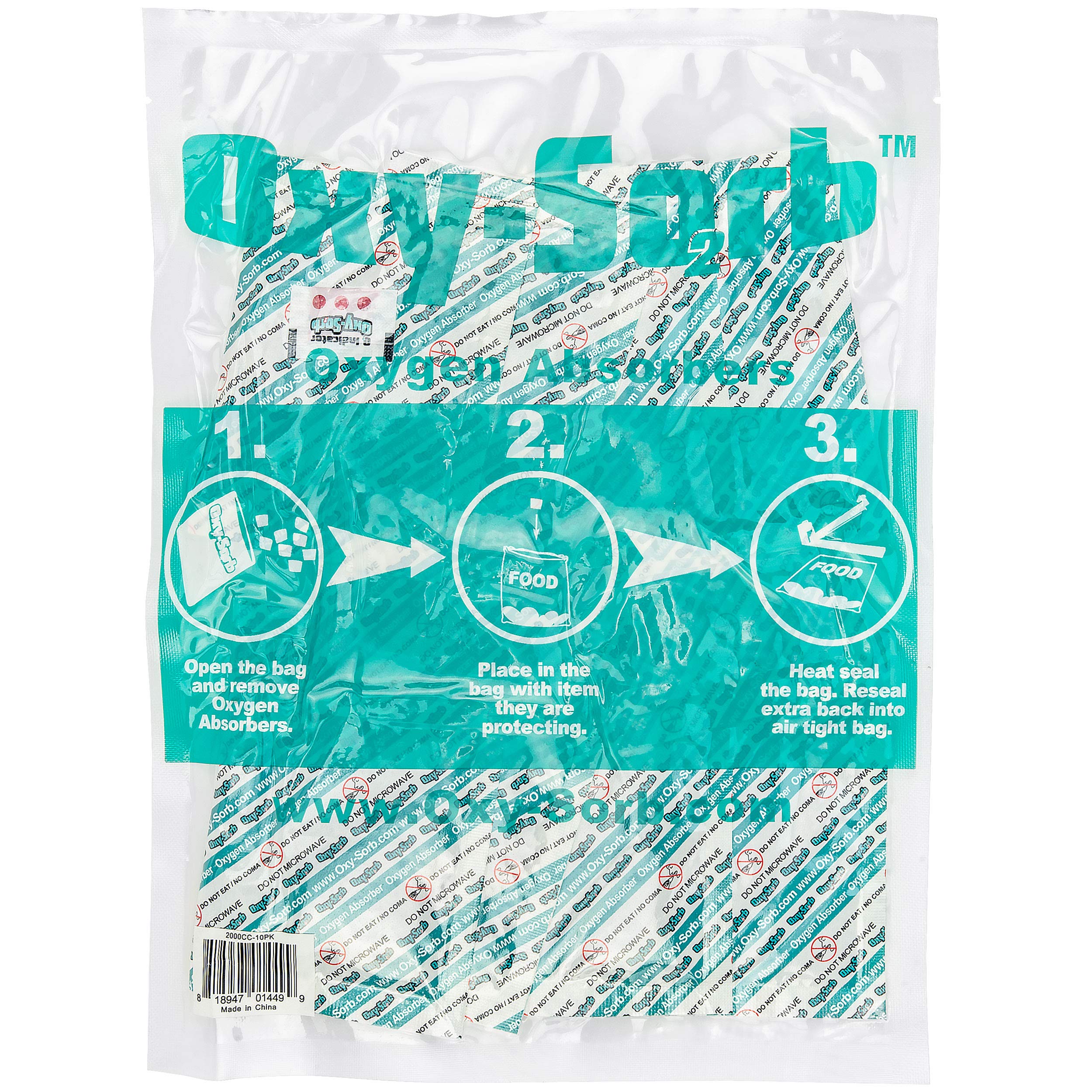 OxySorb 2000cc Oxygen Absorber Packets, 30 Pack - Long Term Food Storage Freshness Protection, 2000CC-30PK-ALT1