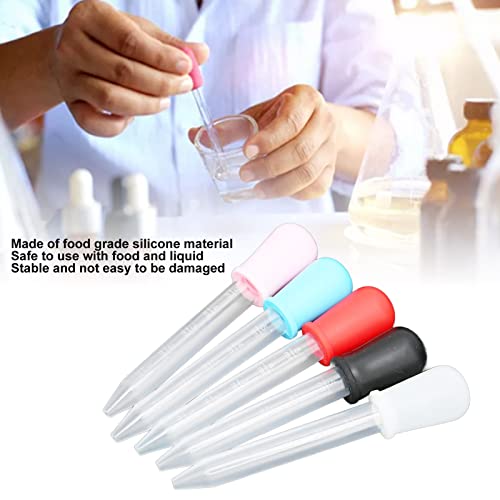 Liquid Transfer Dropper, Food Grade Silicone 5ml Calibrated Washable DIY Liquid Dropper for Crafts Projects