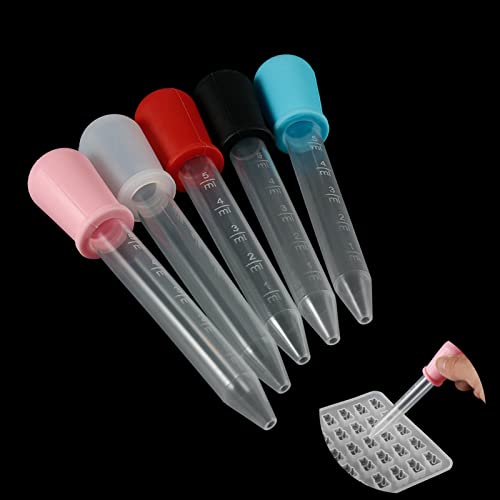 Liquid Transfer Dropper, Food Grade Silicone 5ml Calibrated Washable DIY Liquid Dropper for Crafts Projects