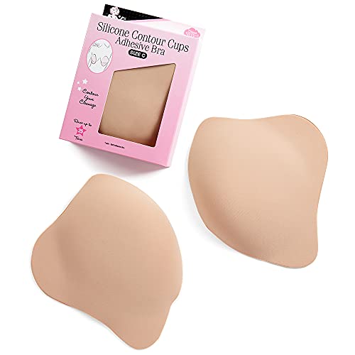 Hollywood Fashion Secrets Silicone Breast Contour Cups, Self-Adhesive, Reusable, Hypoallergenic - Size C