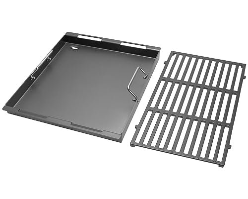 Upgrade Griddle Inserts and Grate for Weber Genesis II 300 Grills, Flat Top Griddle Kit for Weber Genesis II E-310 E-315 E-330 E-335 S-310 S-335 LX S/E-340, Part for Weber 6788 Full-Size Griddle