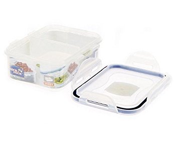 Lock & Lock No BPA Water Tight with 2 Divider Cups, Food Container, 1.5-cup, 11-oz, Pack of 6, HPL806C