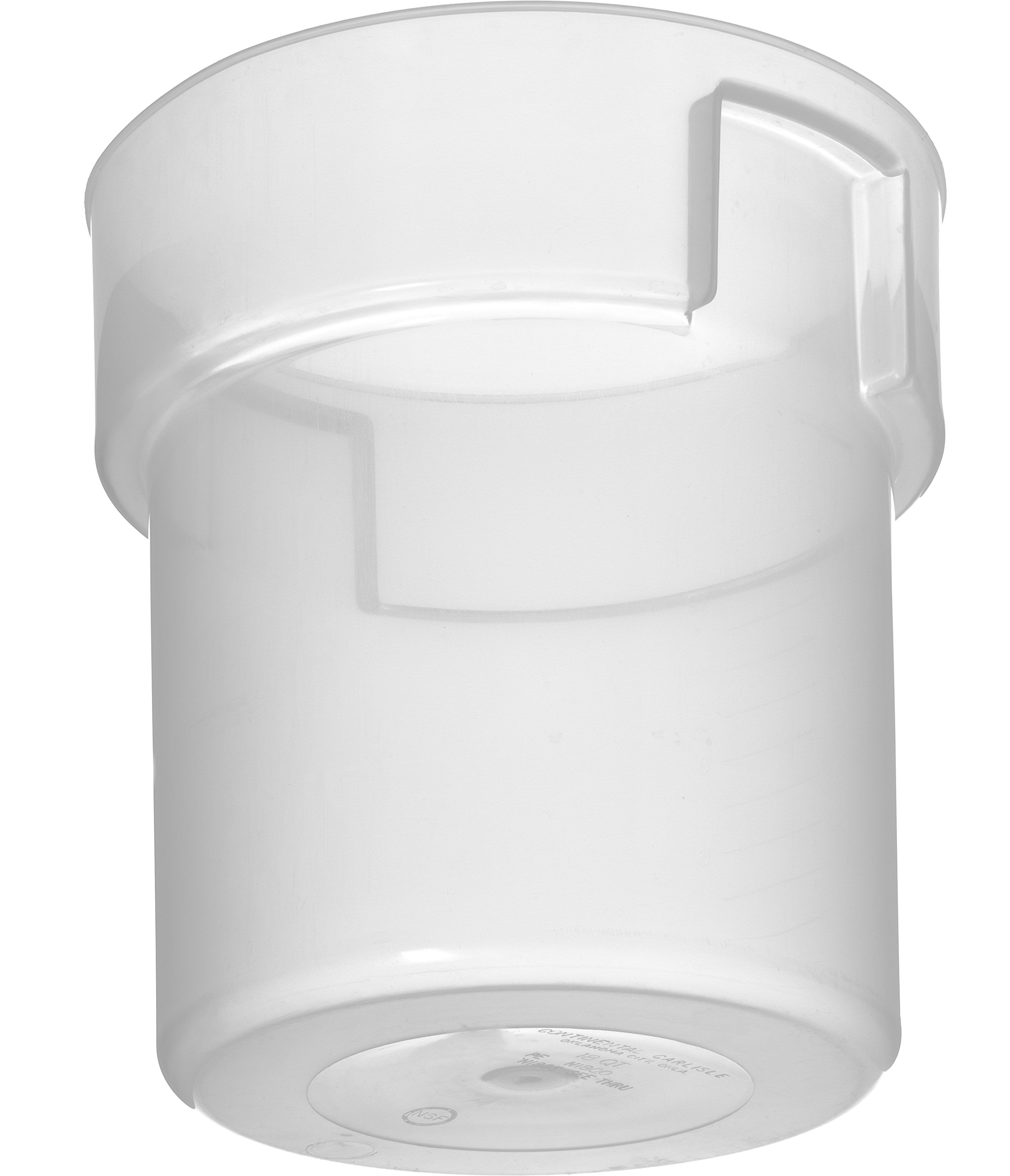 Carlisle FoodService Products Bain Marie Round Food Storage Container with Stackable Design for Kitchens, Restaurants, Catering, Plastic, 18 Quarts, Clear