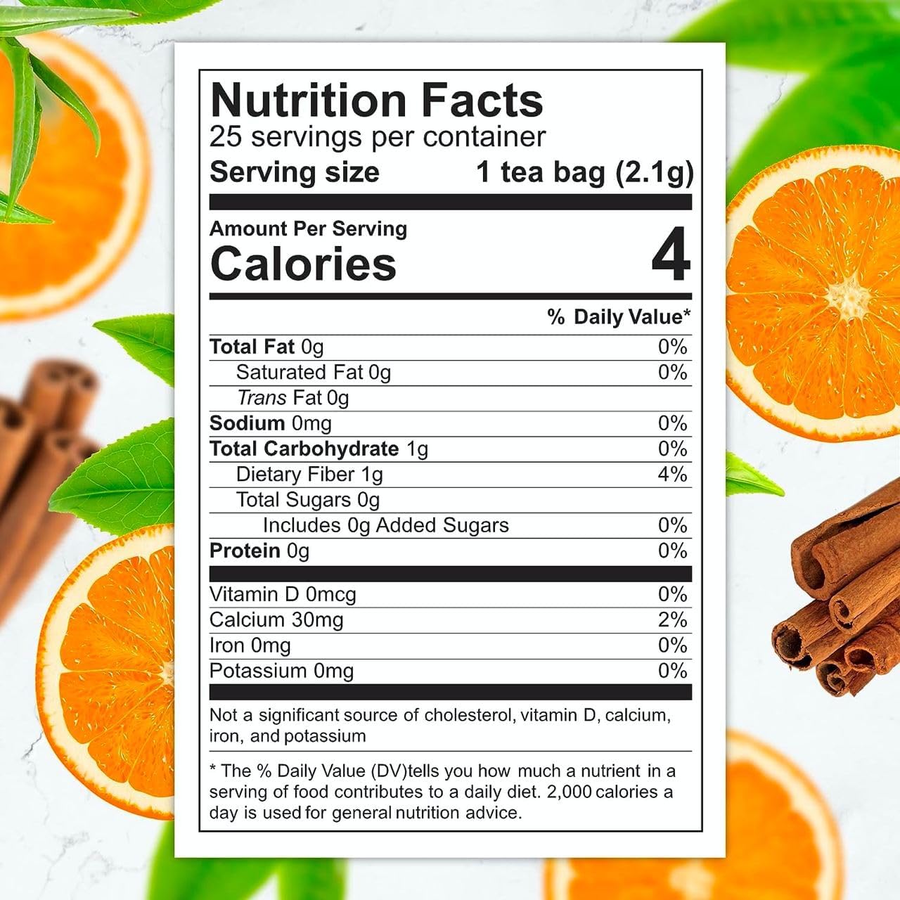 TotalTea Caffeine Free Detox Tea, Slimming Tea with Chamomile, Ginger root tea, and Hibiscus for Colon Cleanse and Weight L0SS β Natural Citrus Cinnamon Herbal Tea for Digestive Health (25 Bags)