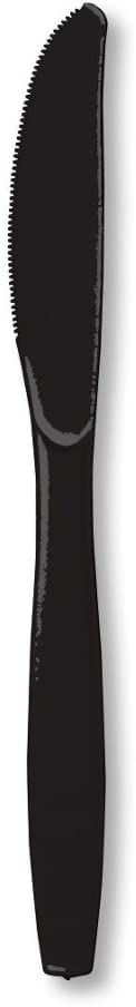 PP Heavy Duty Plastic Knife (50 Pack) - Black | Durable Utensils Reusable Cutlery Set for Home & Catering | Perfect for Restaurants, Cafes, and Food Trucks | BPA-Free and Dishwasher Safe