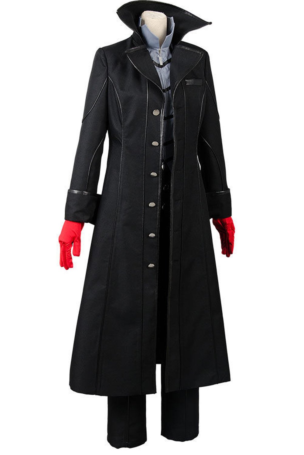 Ya-cos Persona 5 Protagonist Joker Cosplay Costume Coat Suit Jacket Outfit Top Attire Dress Up,Black,Small