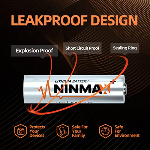 NINMAX Lithium AA Batteries, 24pack 1.5V Longer Lasting Double A Battery【Non-Rechargeable】