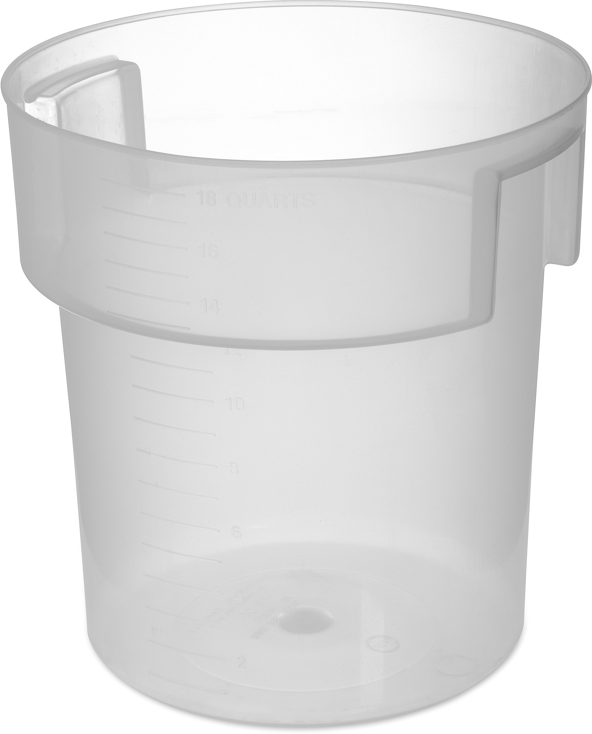 Carlisle FoodService Products Bain Marie Round Food Storage Container with Stackable Design for Kitchens, Restaurants, Catering, Plastic, 18 Quarts, Clear