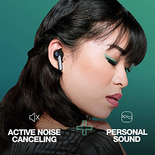Skullcandy Indy ANC True Wireless In-Ear Earbuds / Active Noise Cancellation, Compatible with iPhone and Android, Bluetooth Earbud Headphone, Charging Case & Microphone, Best for Gym & Sports - Black