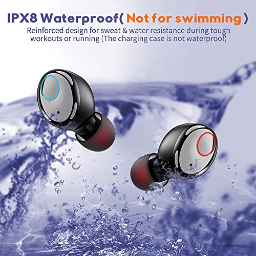 Bluetooth Earbuds,Kurdene S8 Wireless Earbuds 48H Playtime Call Noise Cancelling IPX8 Waterproof Ear Buds Deep Bass Earphones with Microphone in-Ear Stereo Headphones for Work,Sport,Running