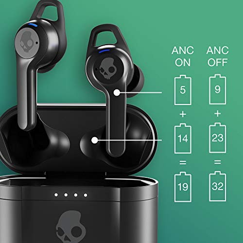 Skullcandy Indy ANC True Wireless In-Ear Earbuds / Active Noise Cancellation, Compatible with iPhone and Android, Bluetooth Earbud Headphone, Charging Case & Microphone, Best for Gym & Sports - Black