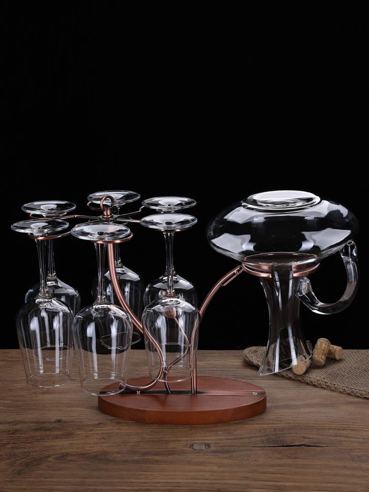 NILICAN Can Be Placed Decanter Wine Glass Holder Kitchen Living Room Bar Metal Free-standing Desktop Tableware Storage Rack Glasses Frame Drying System